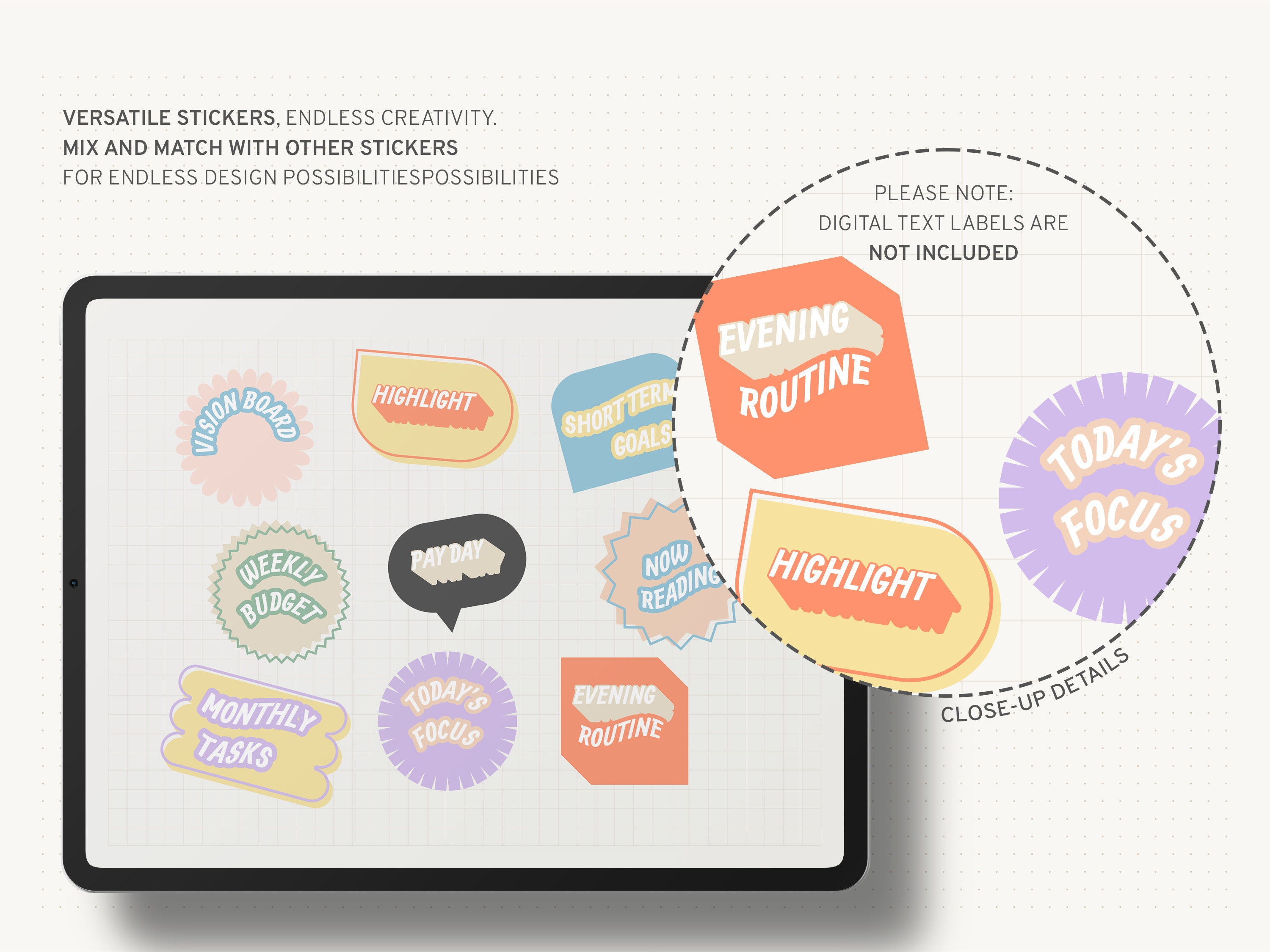 Digital Label Shapes Sticker Book: Versatile Design Elements | Digital ...