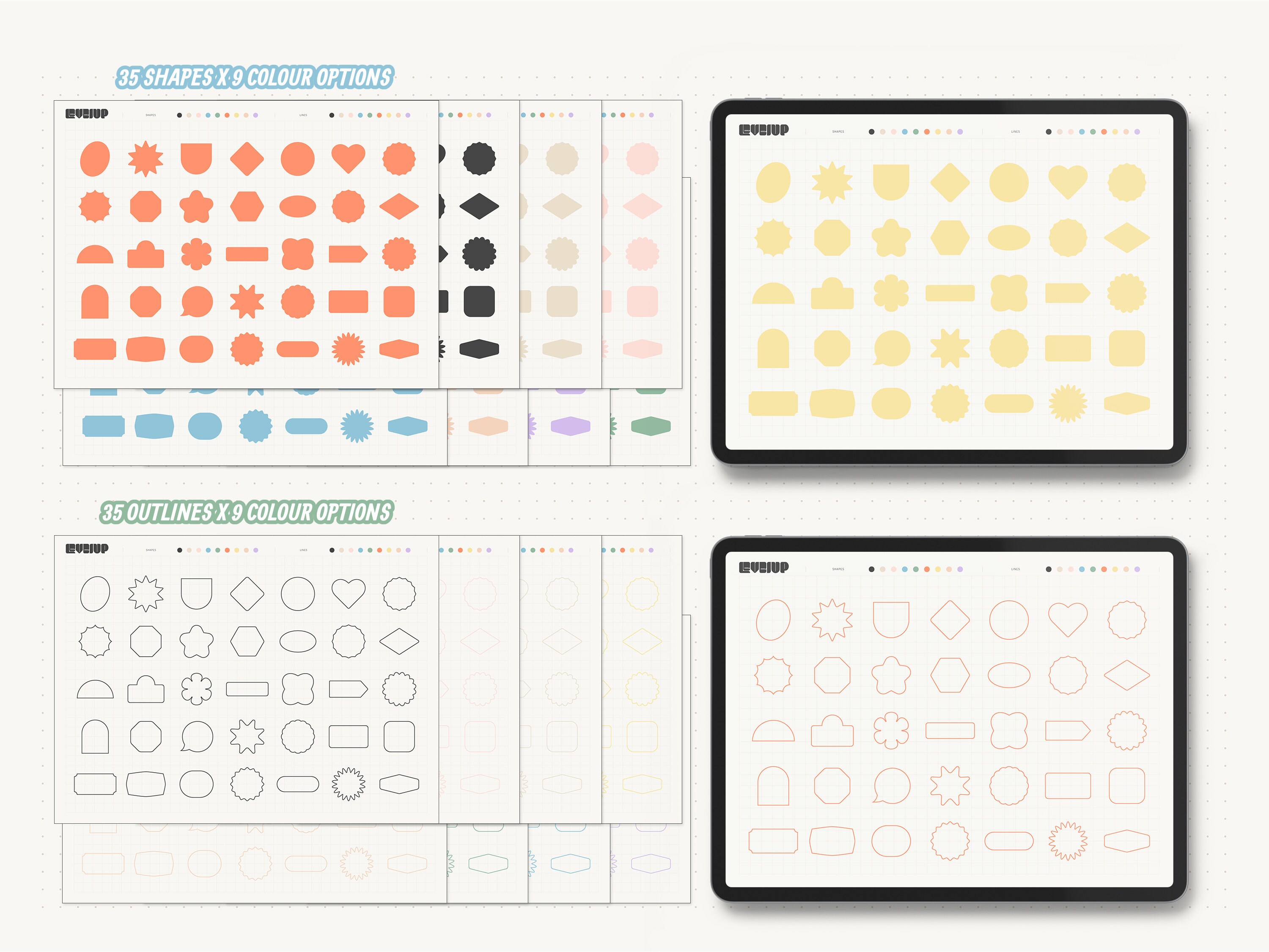 Digital Label Shapes Sticker Book: Versatile Design Elements | Digital ...