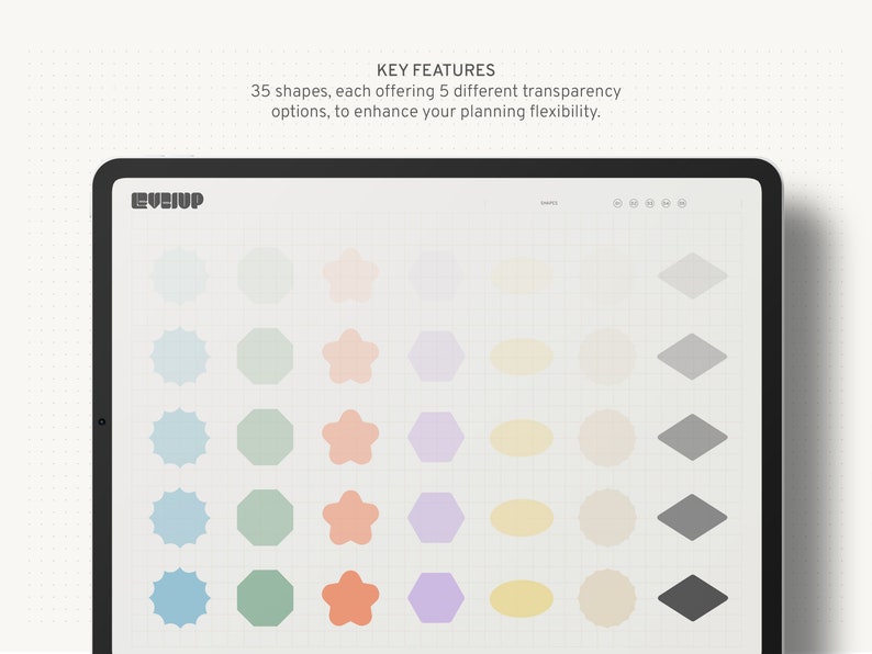 Shapes Colour Editable Stickers for Goodnotes Planner - Versatile ...