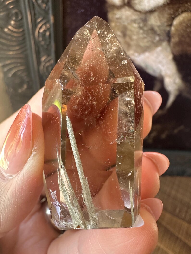 Smoky Quartz Freeform With Golden Rutile and Rainbows - Etsy