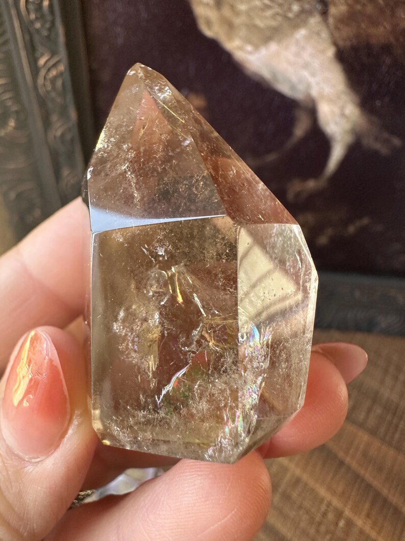 Smoky Quartz Freeform With Golden Rutile and Rainbows - Etsy