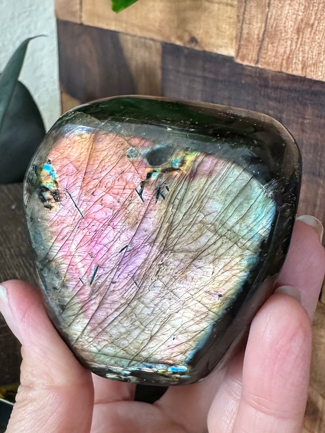 Pink Golden Flash Labradorite: Free Form Sunset Crystal - Etsy
