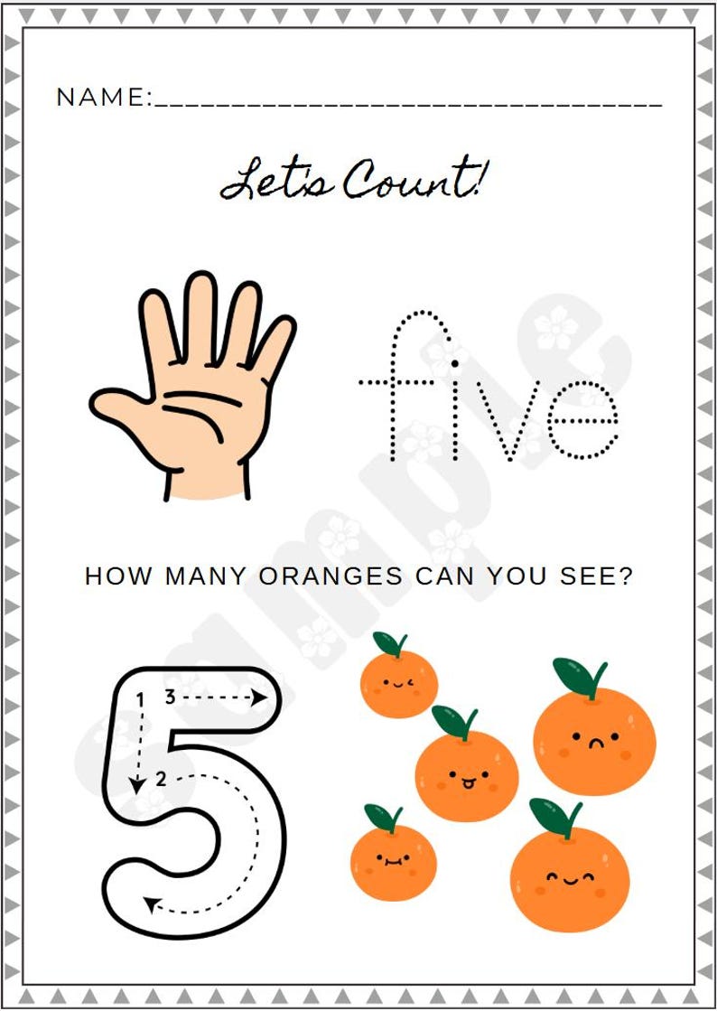 Learning Alphabet and Numbers (1-10) Bundles Preschool Worksheet ...