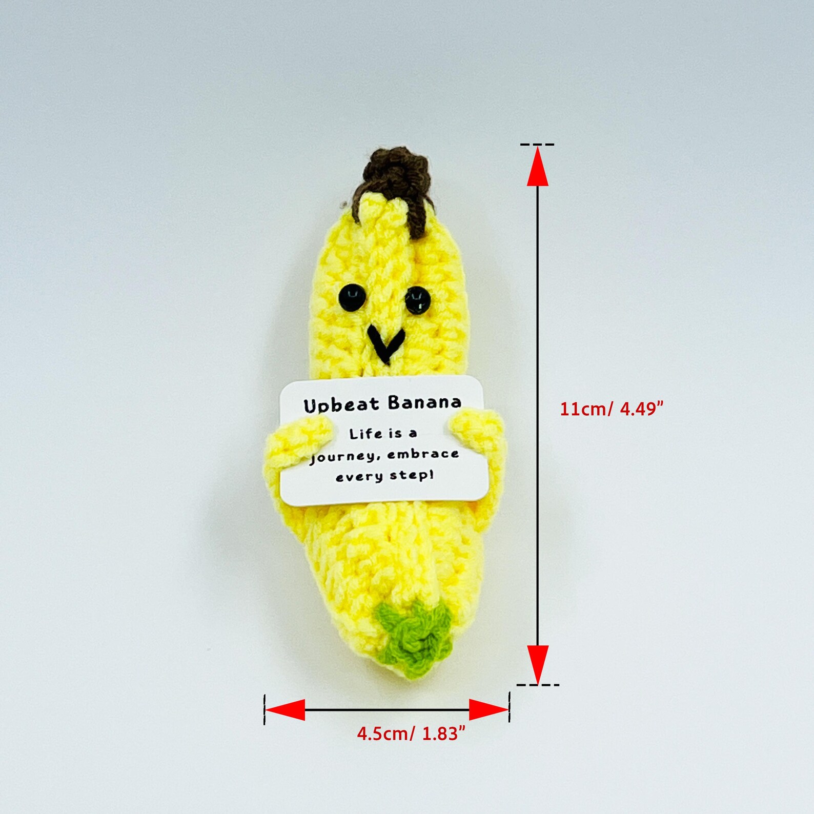 Handmade Crochet Positive Banana Plush Upbeat Banana Decor Customisable ...