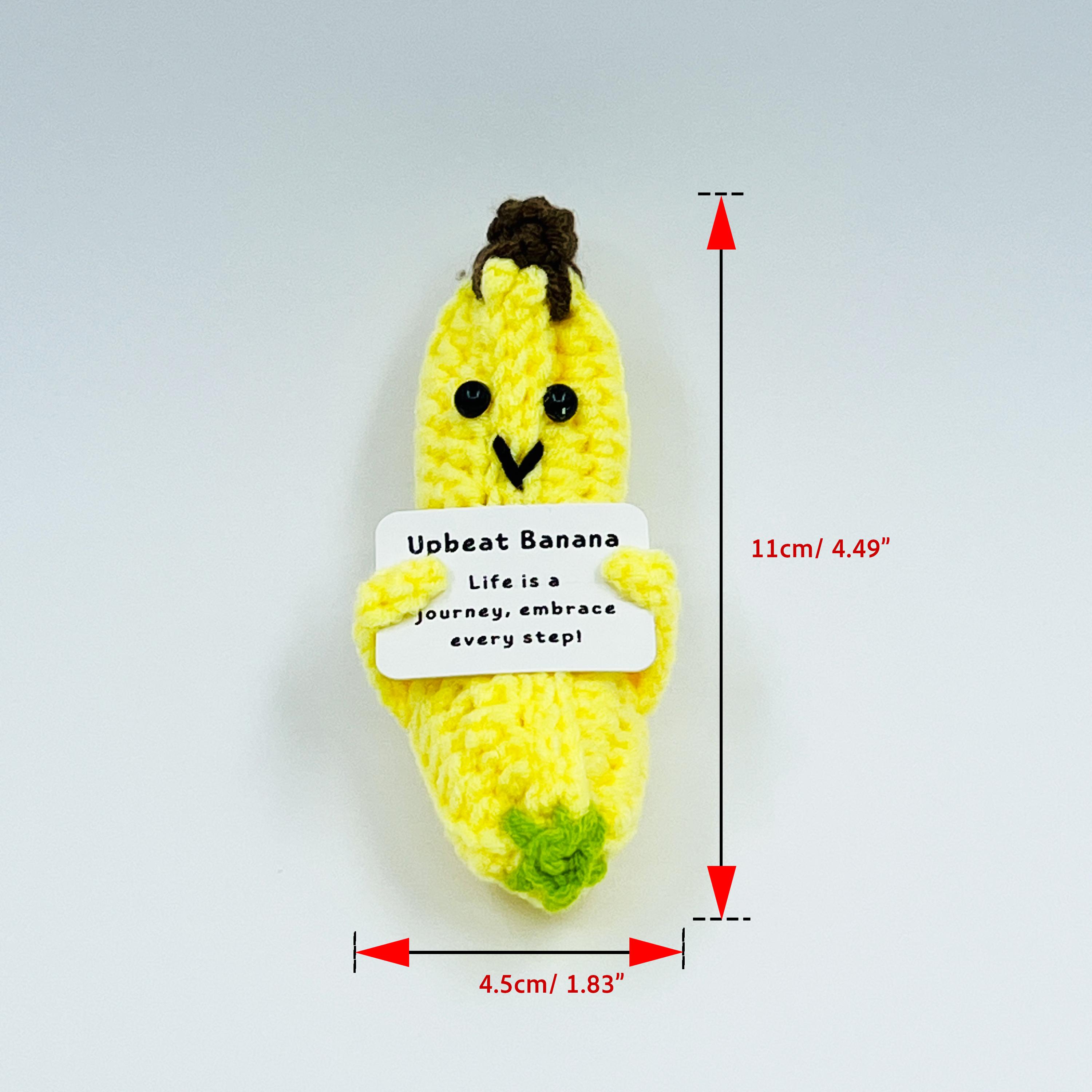 Handmade Crochet Positive Banana Plush Upbeat Banana Decor Customisable ...