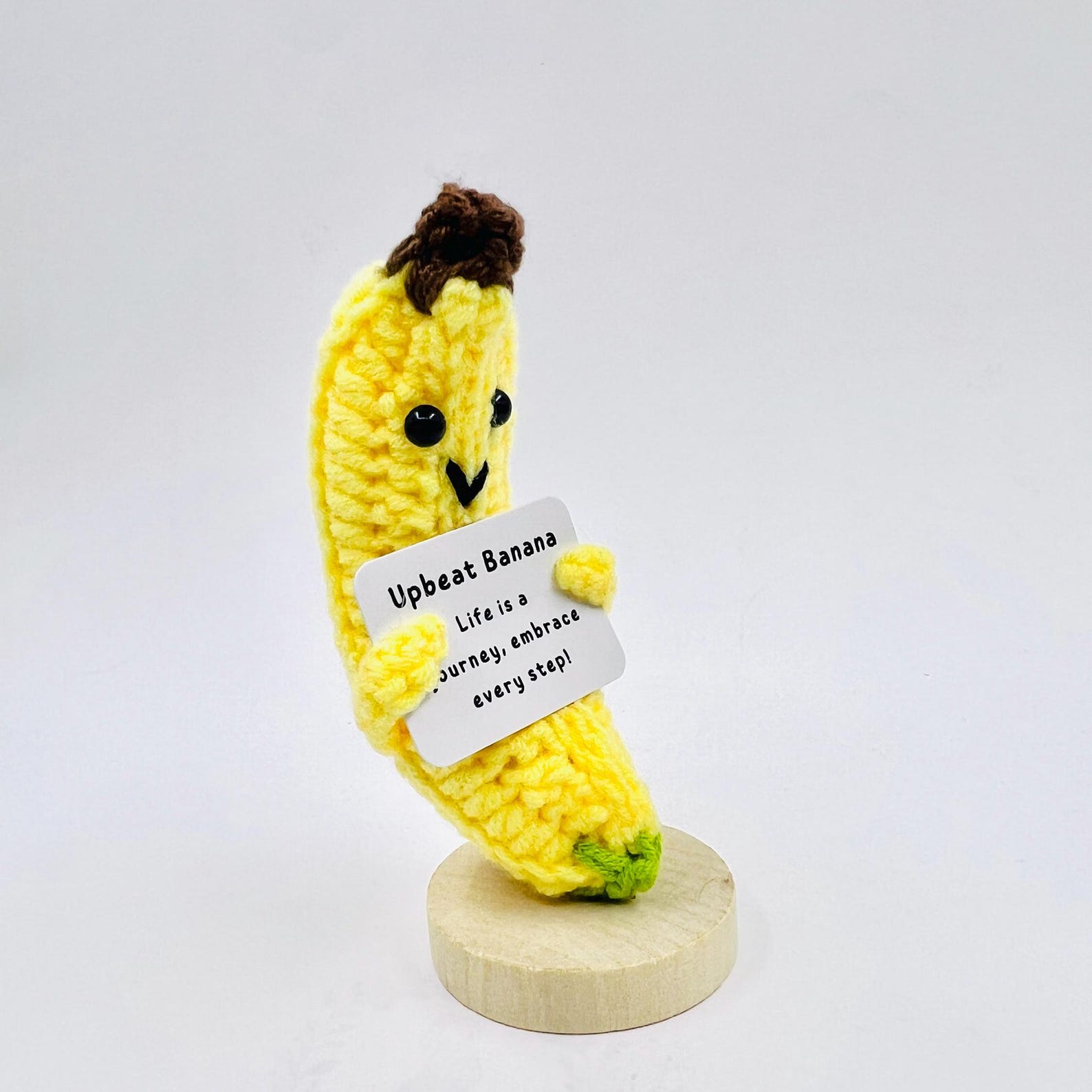 Handmade Crochet Positive Banana Plush Upbeat Banana Decor Customisable ...