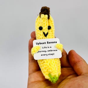 Handmade Crochet Positive Banana Plush Upbeat Banana Decor Customisable ...