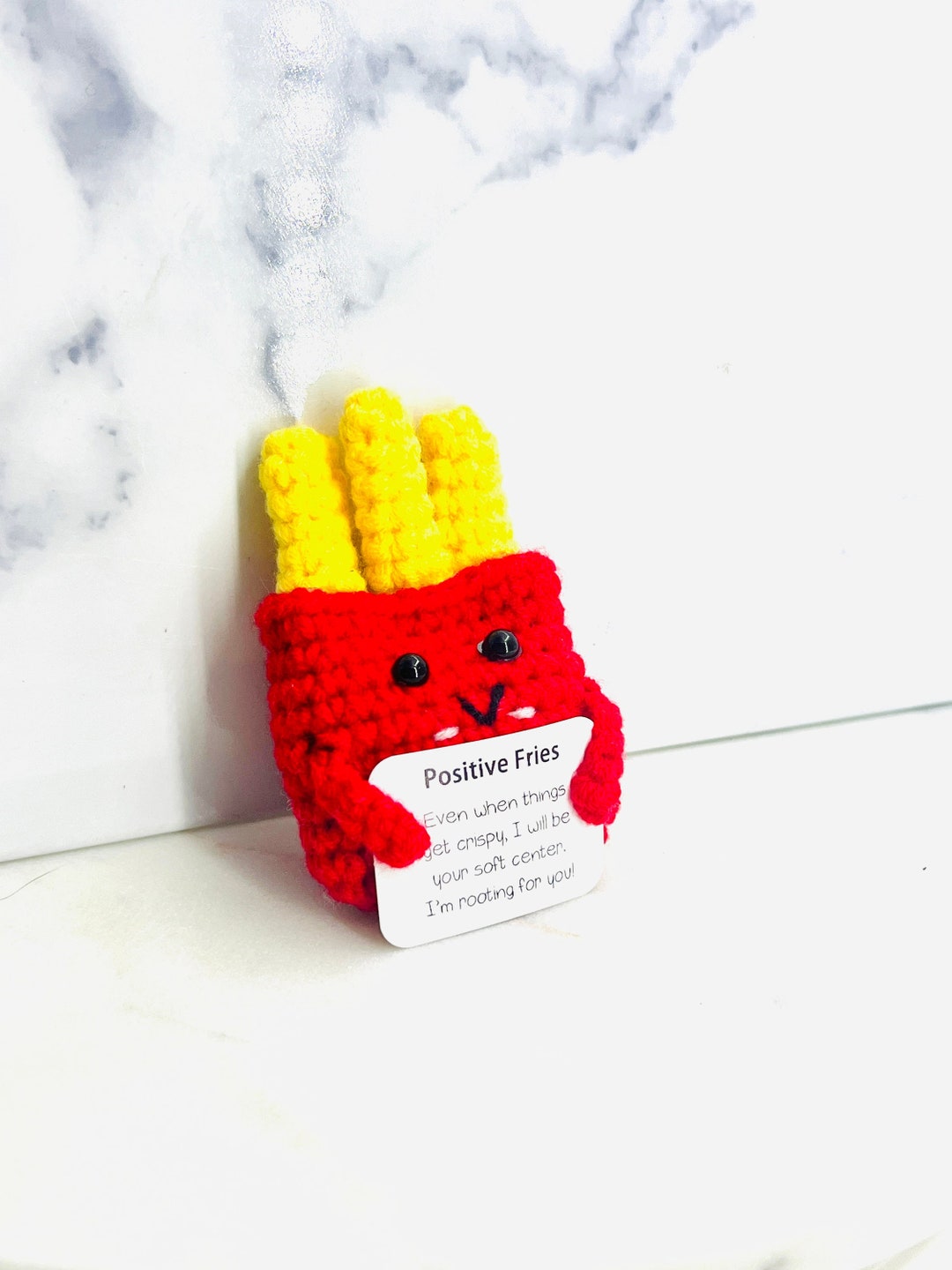 Positive Fries Chips Crochet Plush - Motivational Handmade Gift, Party ...