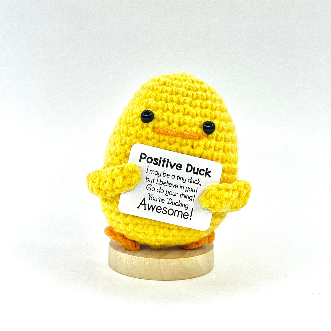 Handmade Pocket Hug Crochet Positive Duck, Motivational Gift, Unique ...