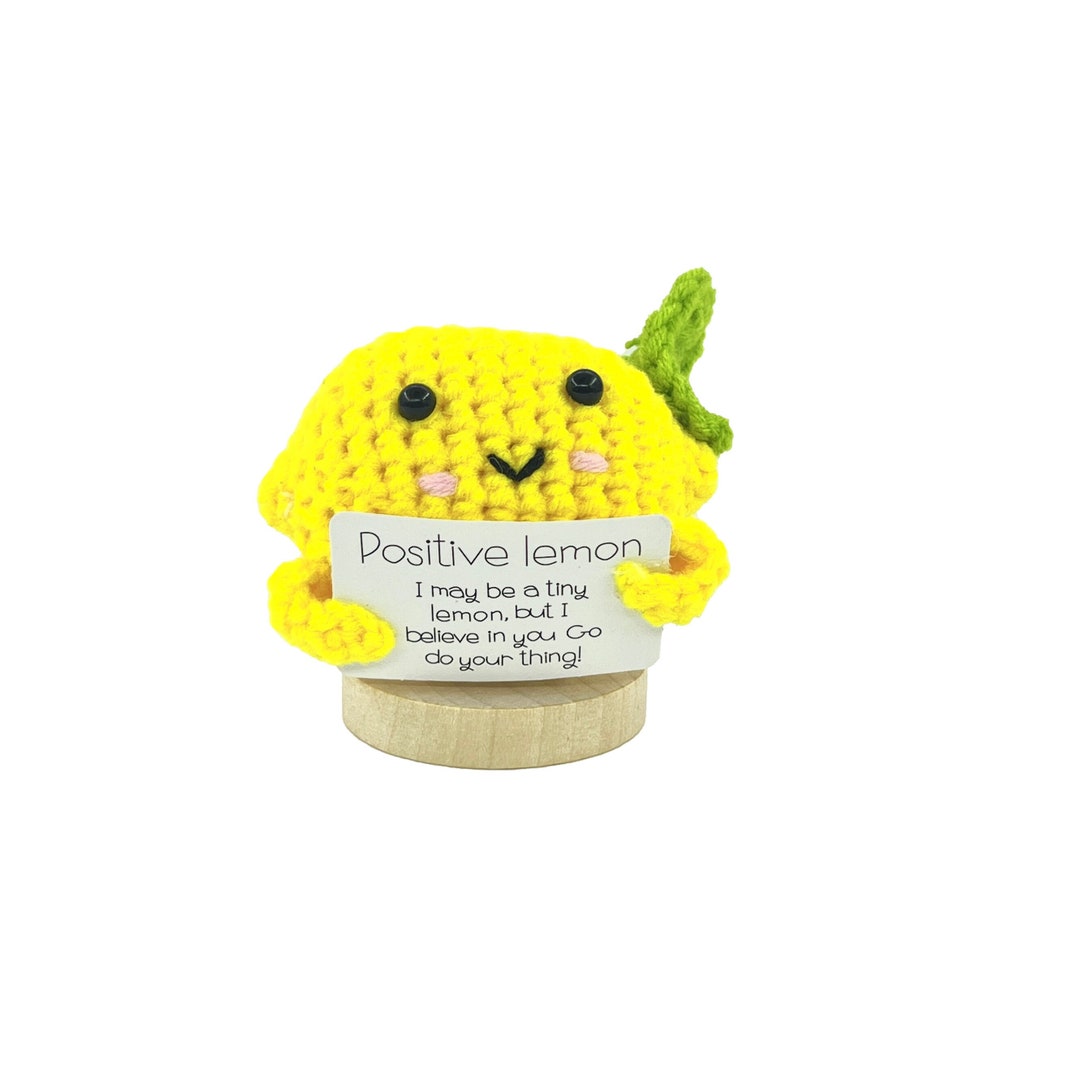 Handmade Pocket Hug Crochet Positive Lemon, Motivational Gift, LOVE ...