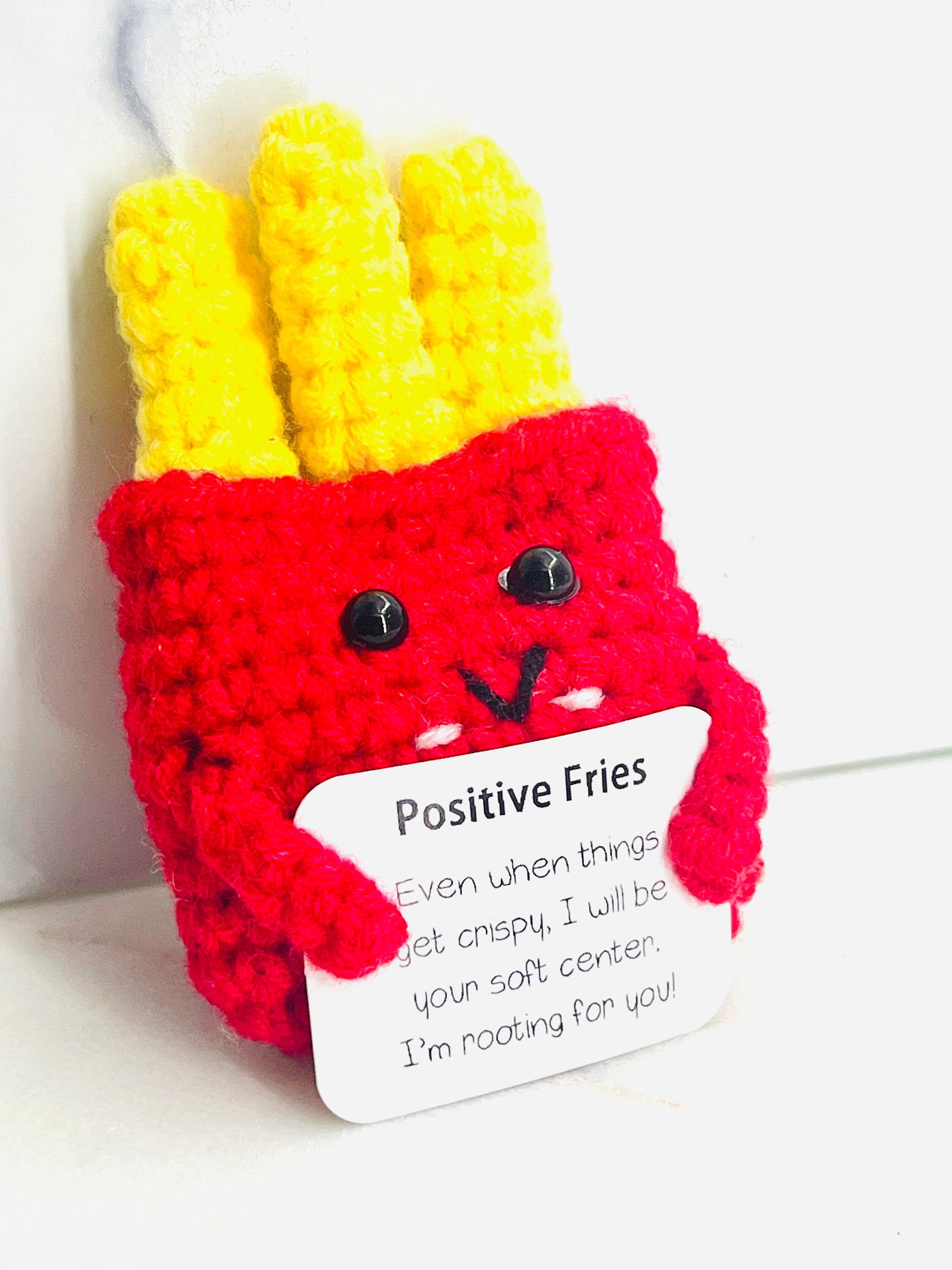 Positive Fries Chips Crochet Plush Motivational Handmade Gift, Party ...