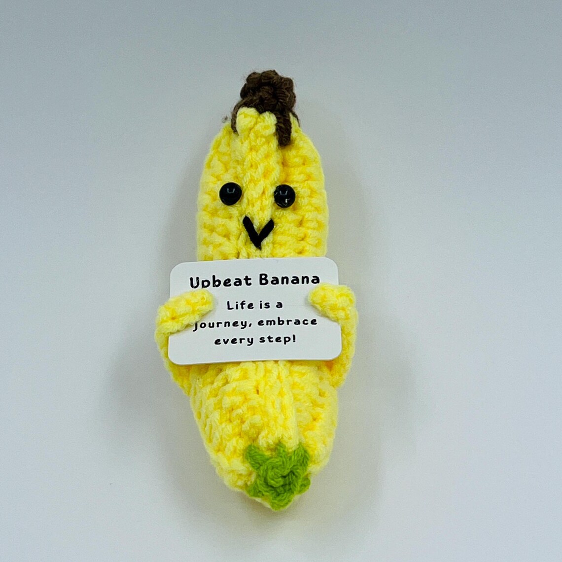 Handmade Crochet Positive Banana Plush Upbeat Banana Decor Customisable ...
