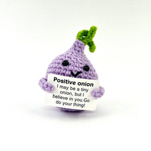 Handmade Crochet Positive Onion Plush Inspirational Gift Cute Miniature ...