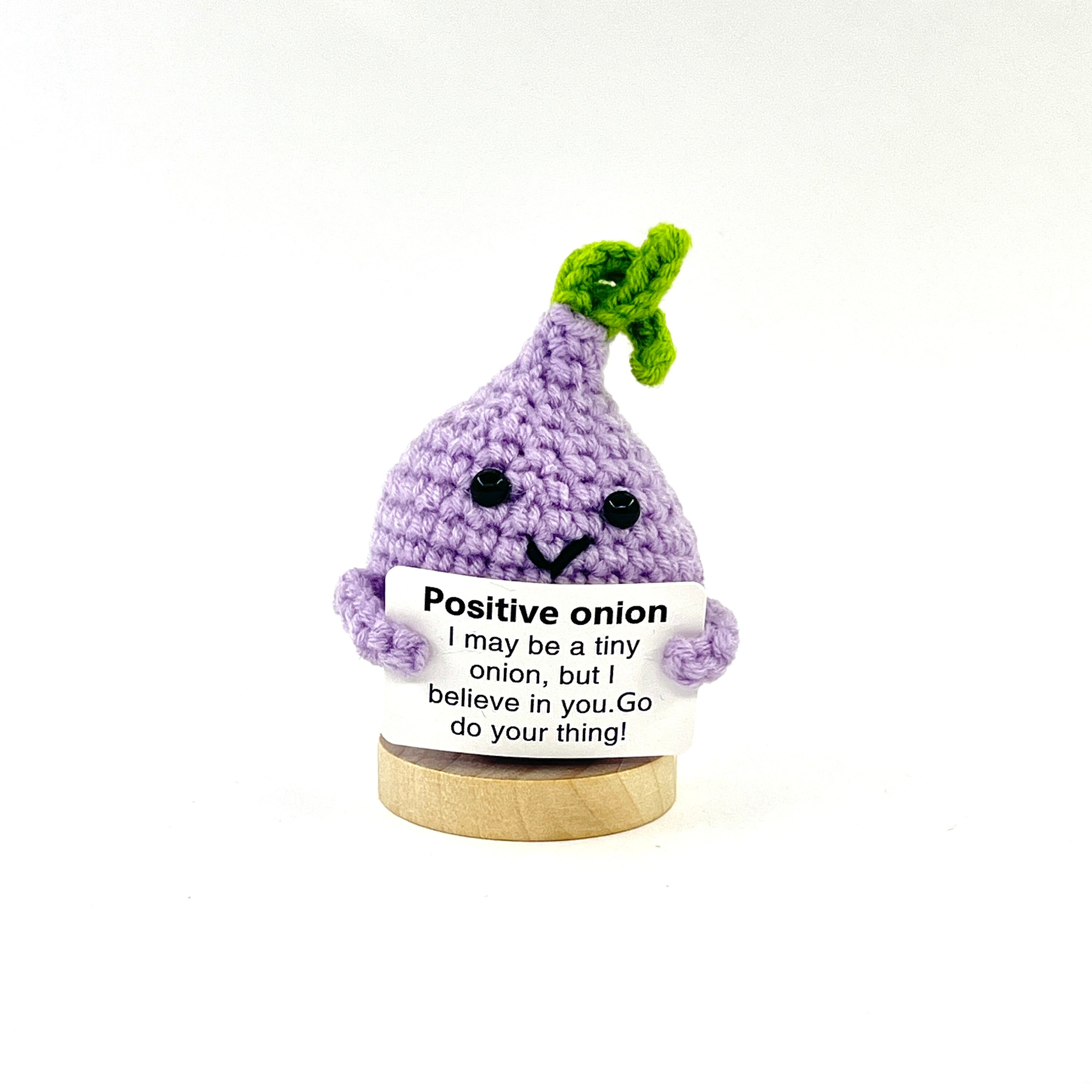 Handmade Crochet Positive Onion Plush Inspirational Gift Cute Miniature ...