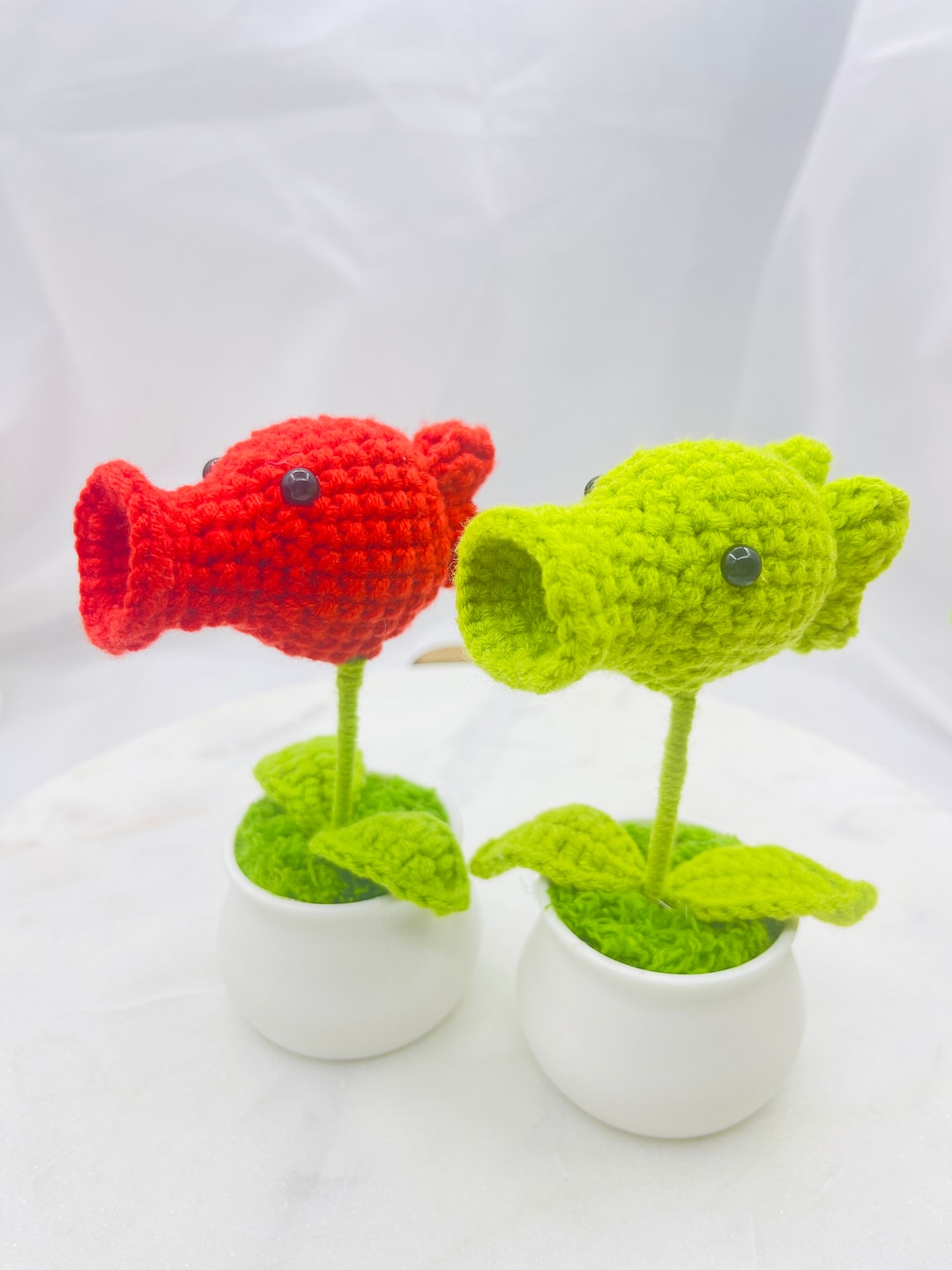 Handmade Crochet Peashooter and Fire Peashooter,motivational Gift ...