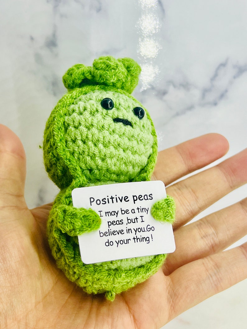 Pocket Love Hug, Positive Crochet Peas Plush - Gift for Her ...
