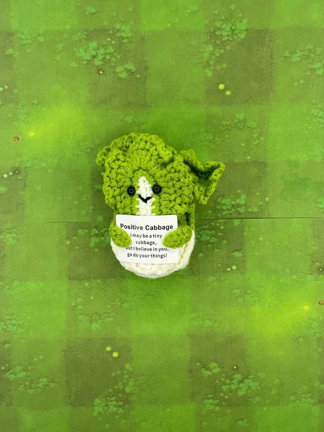 Handmade Crochet Positive Cabbage – Uplifting Desk Buddy –cute ...