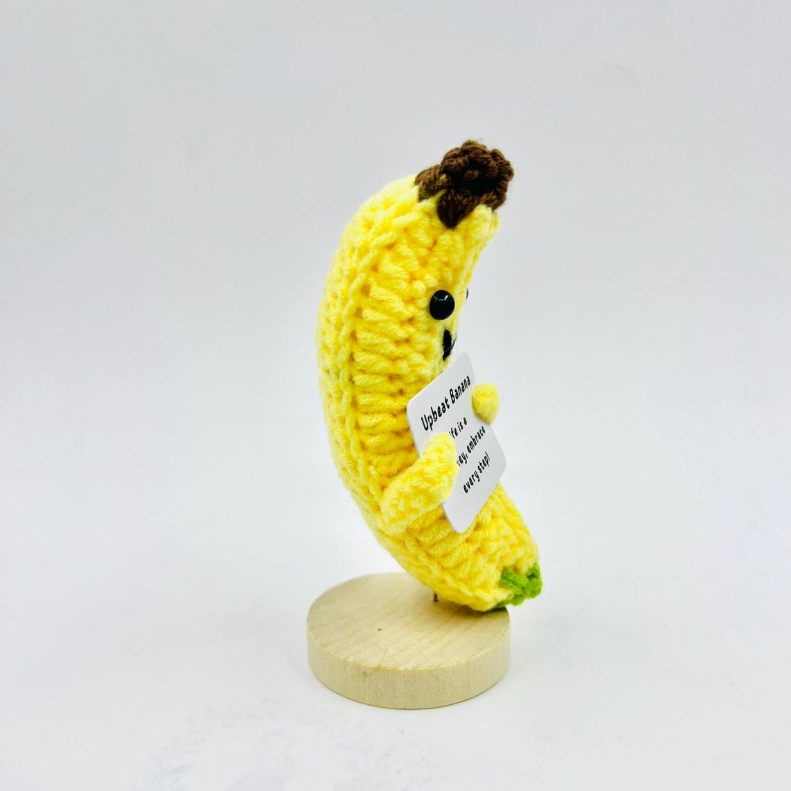 Handmade Crochet Positive Banana Plush Upbeat Banana Decor Customisable ...
