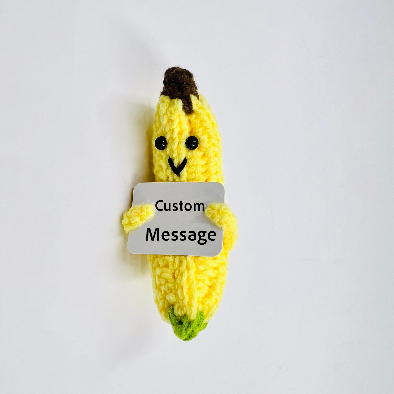 Handmade Crochet Positive Banana Plush Upbeat Banana Decor Customisable ...