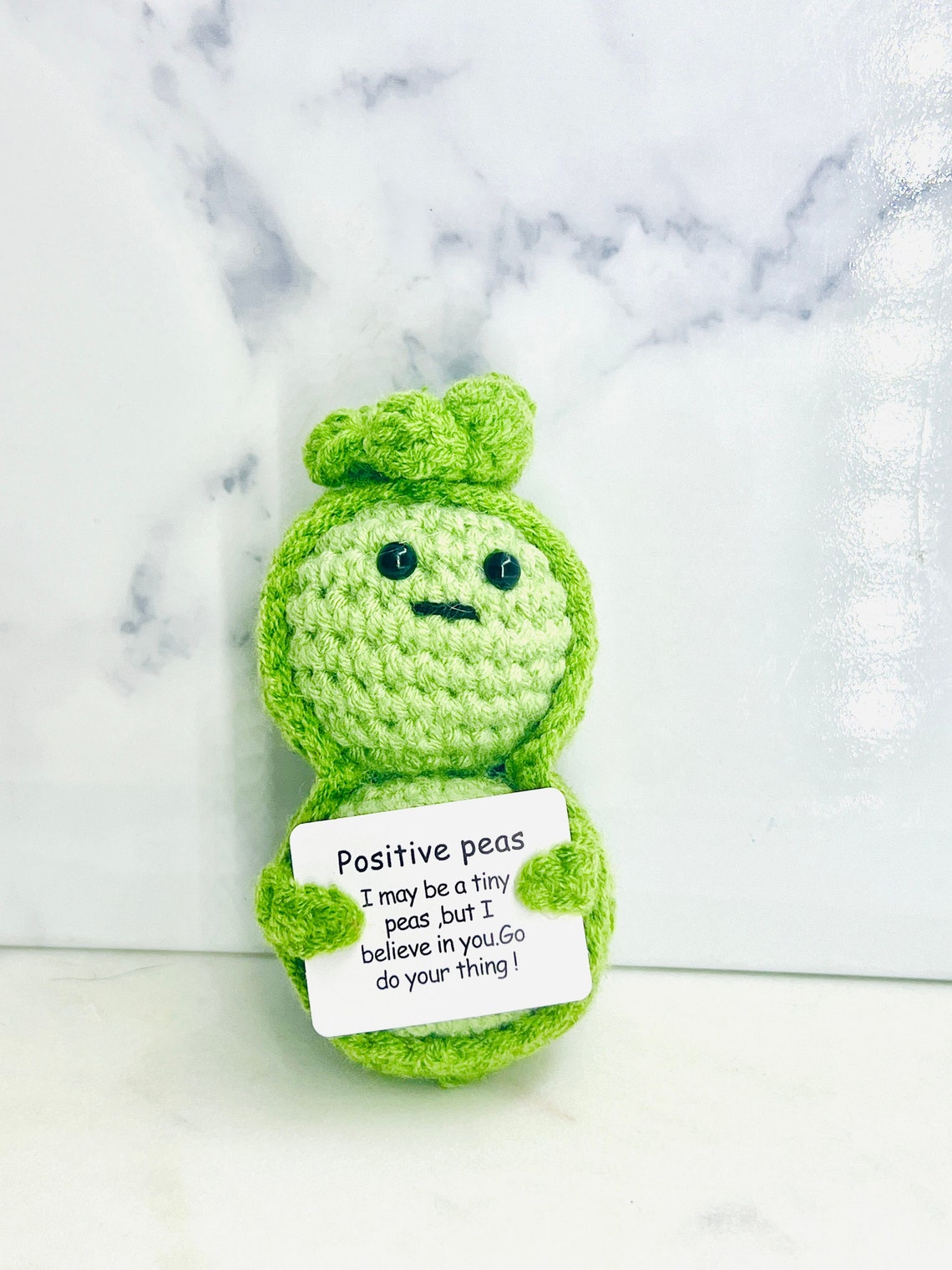 Pocket Love Hug, Positive Crochet Peas Plush - Gift for Her ...