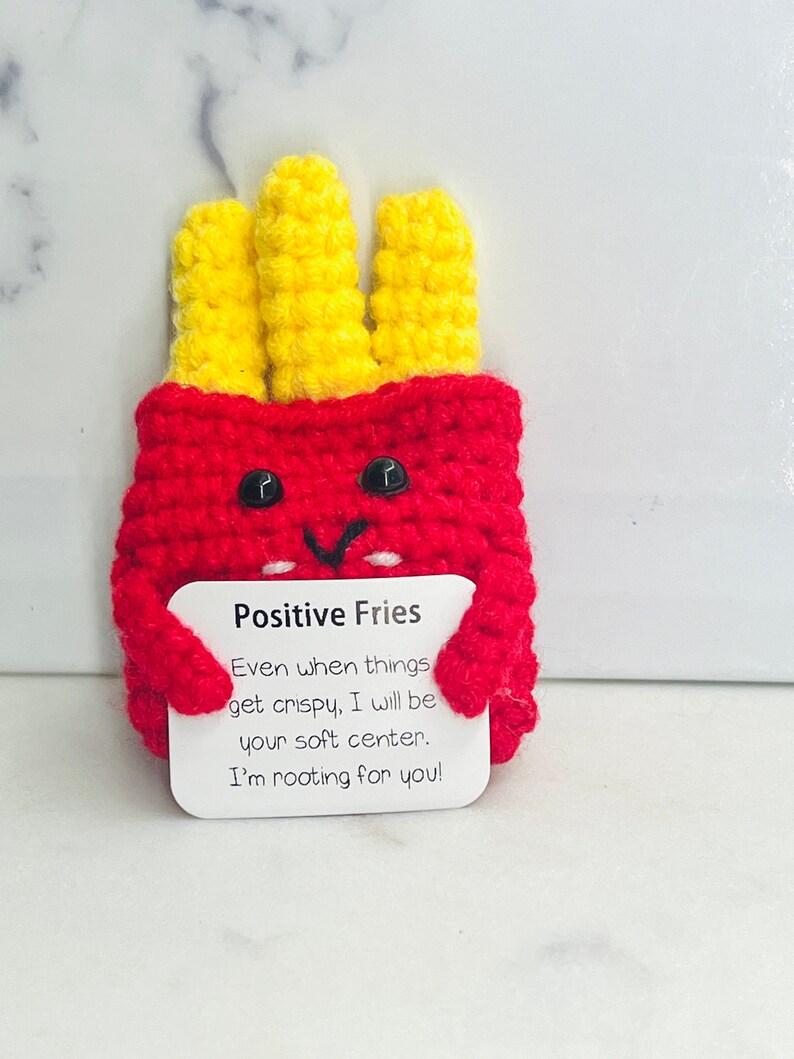Positive Fries Chips Crochet Plush Motivational Handmade Gift, Party ...
