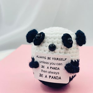Handmade Crochet Be A Panda, Motivational Gift, Unique Gift, Pocket ...