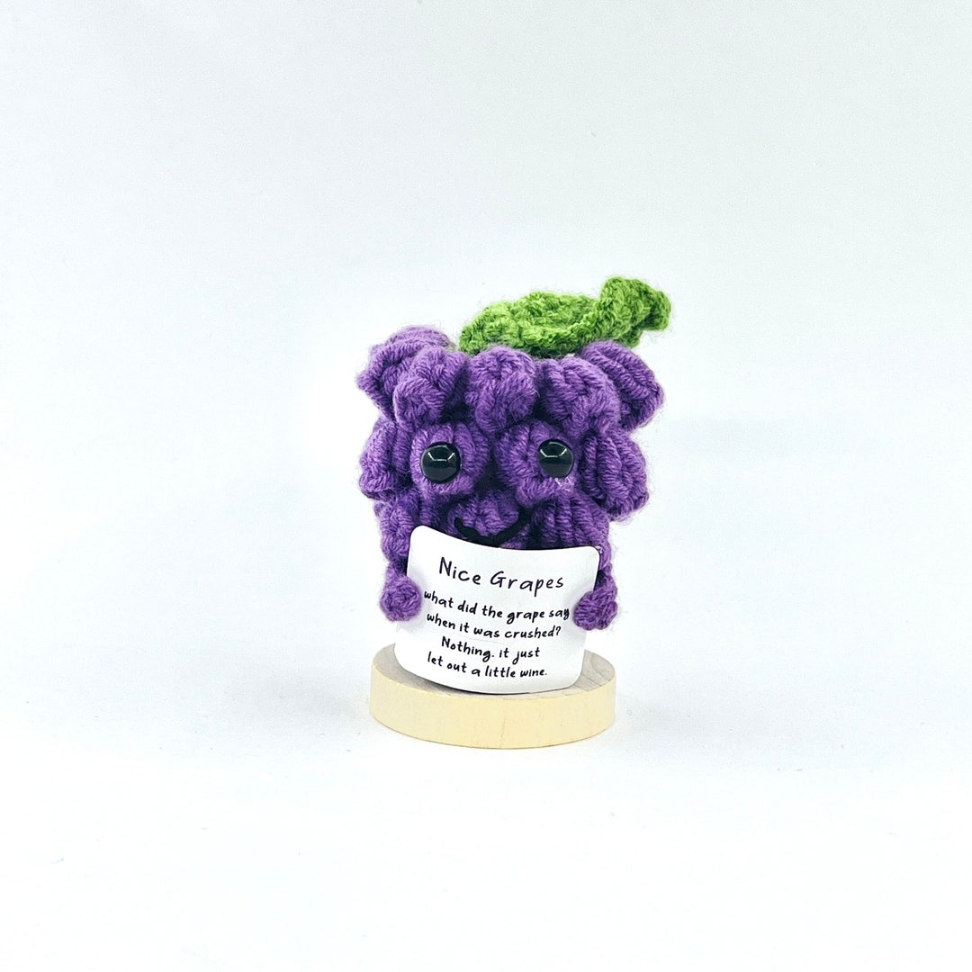 Handmade Human Grape Crochet Plush Cute Amigurumi Grape With Message ...