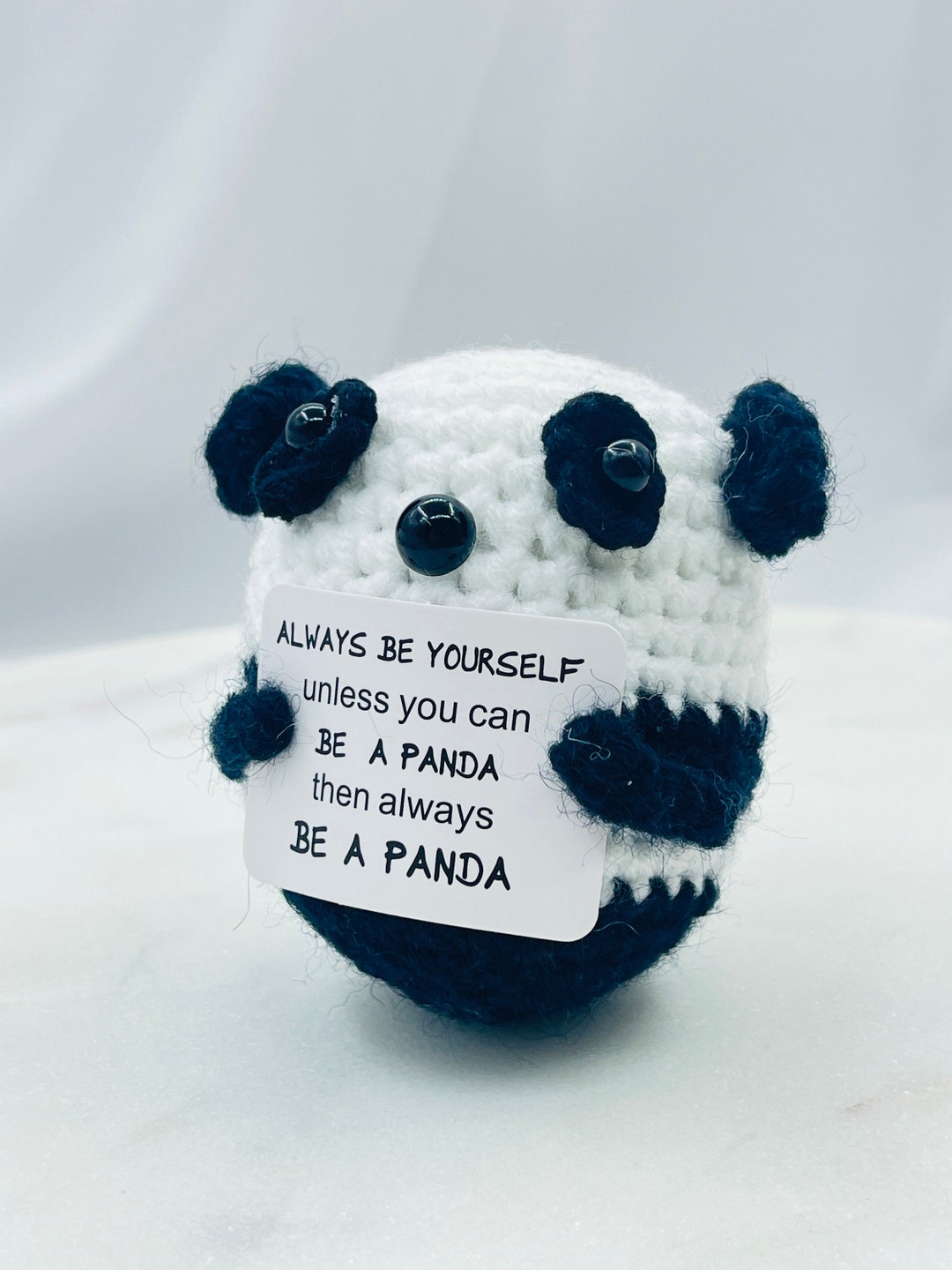 Handmade Crochet Be A Panda, Motivational Gift, Unique Gift, Pocket ...