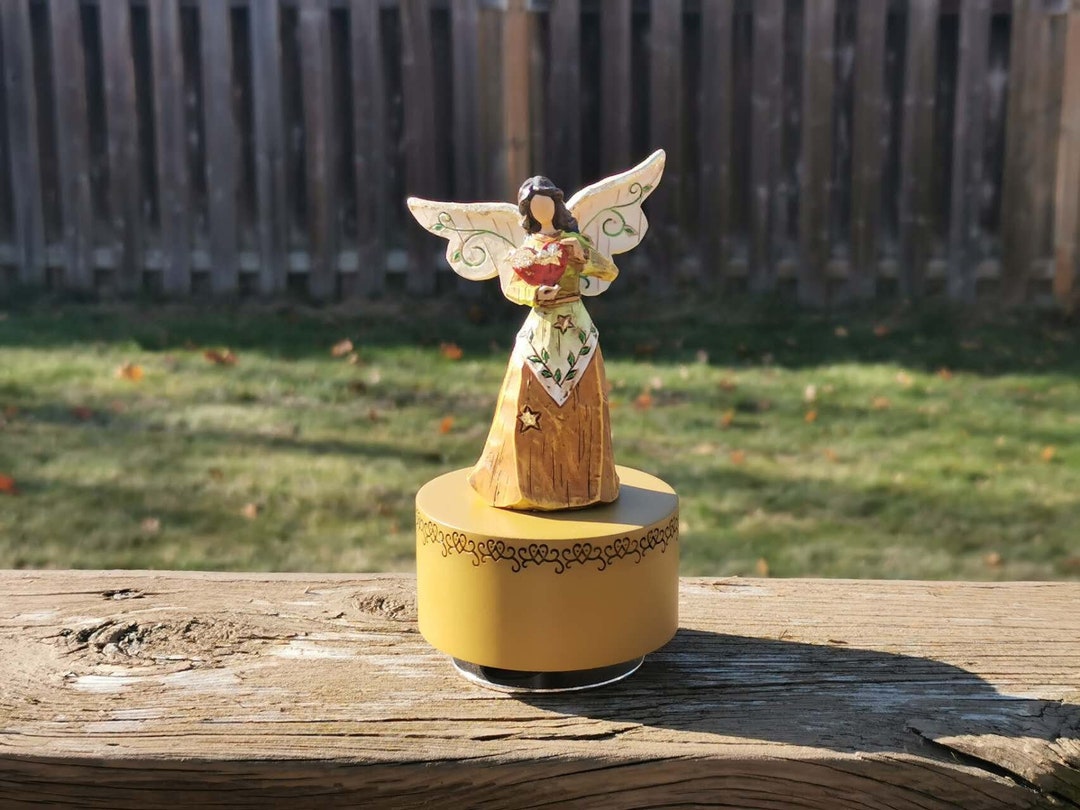 Engraved Handmade Music Box, Customized Angel Music Box, Personalized ...