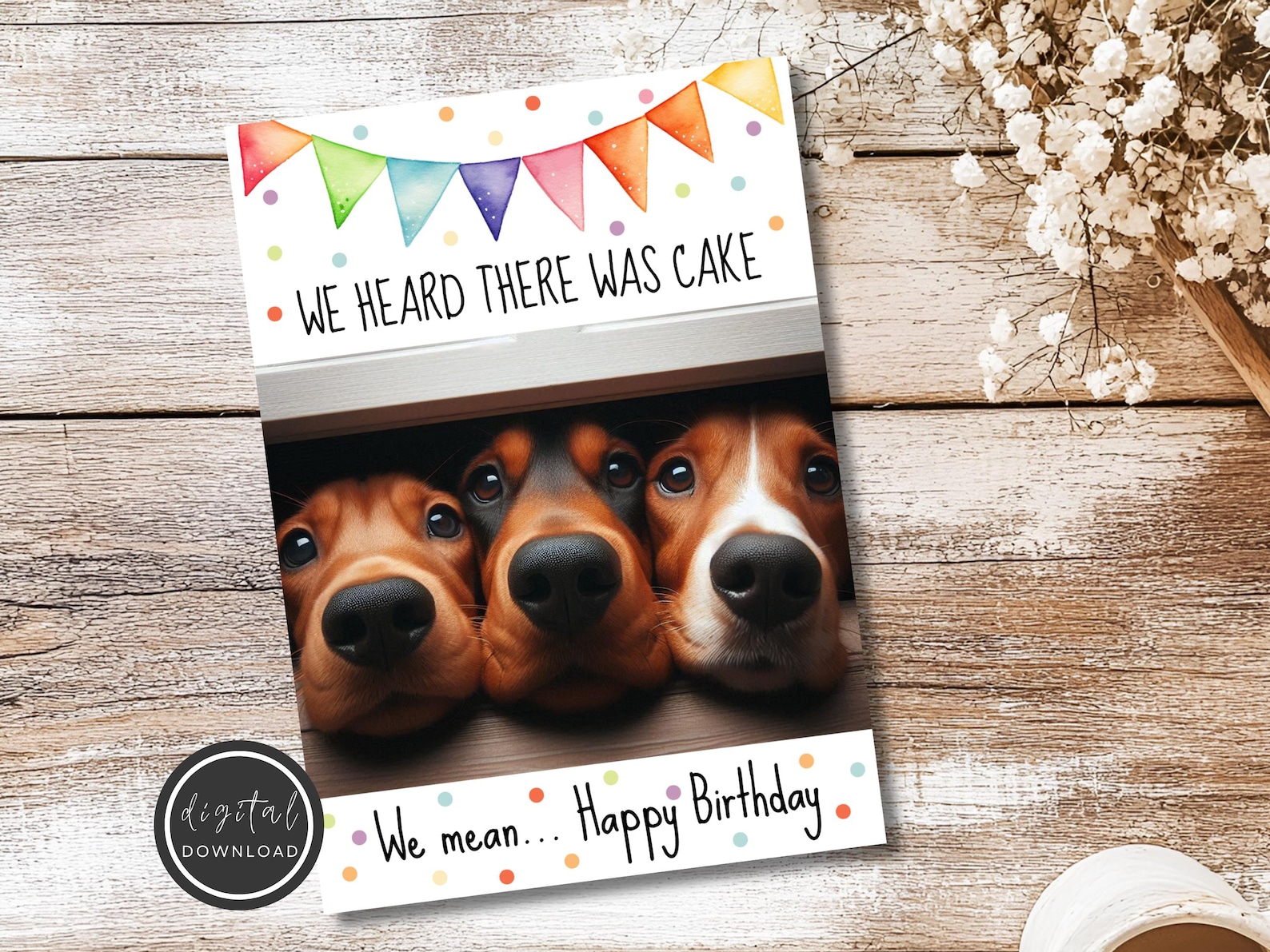 Funny Animal Birthday Card - Printable Dog Birthday Card - Birthday ...