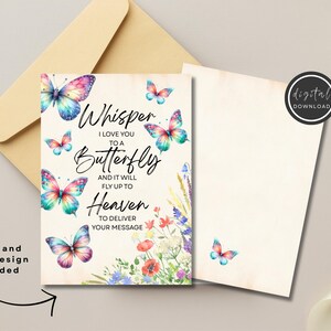 Butterfly Bereavement Card: Sympathy Gift, Sorry for Your Loss (digital ...