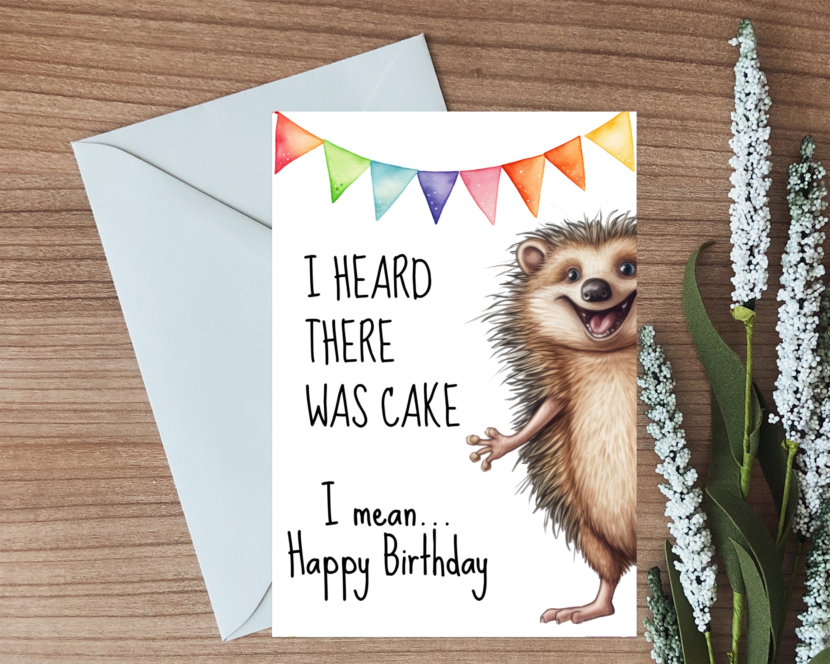 Funny Animal Birthday Card Printable Hedgehog Birthday Card Birthday ...