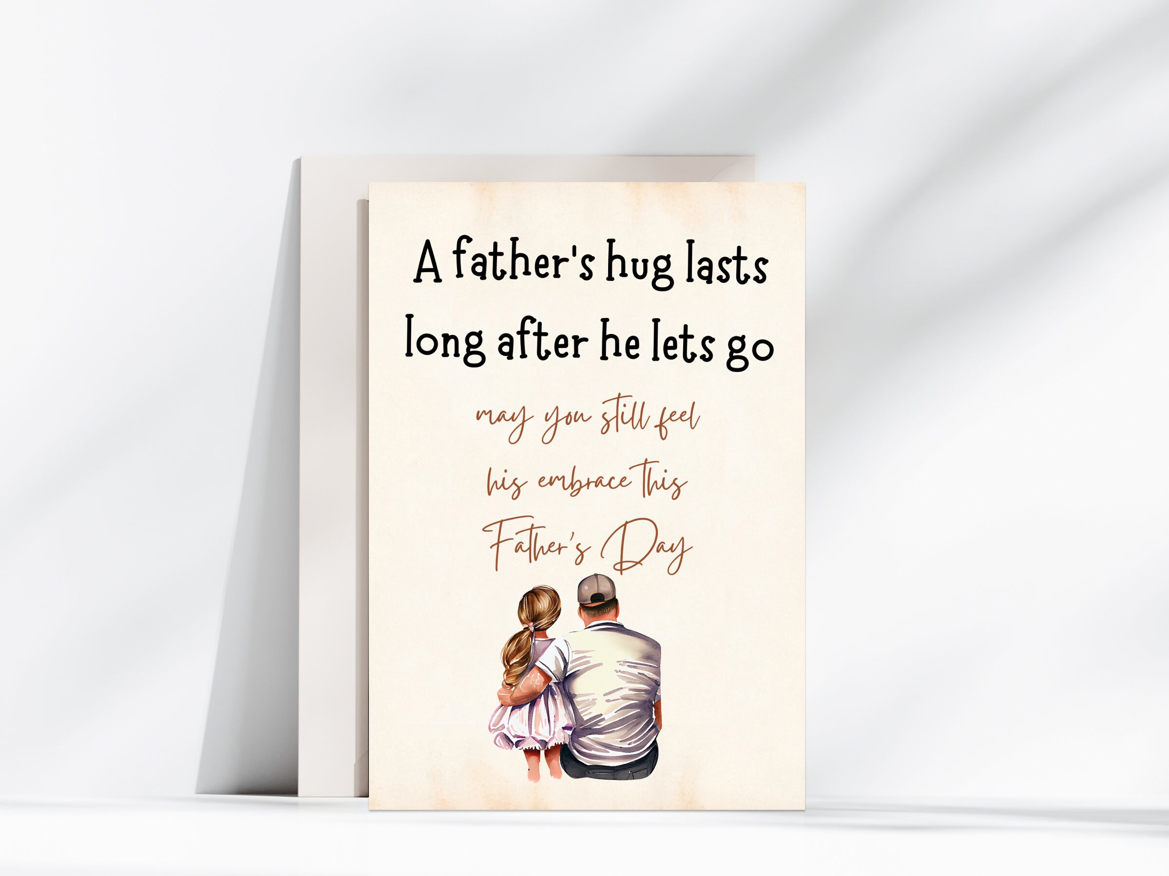 Bereaved Fathers Day Card Printable Loss of Dad A Father's Hug Greeting ...