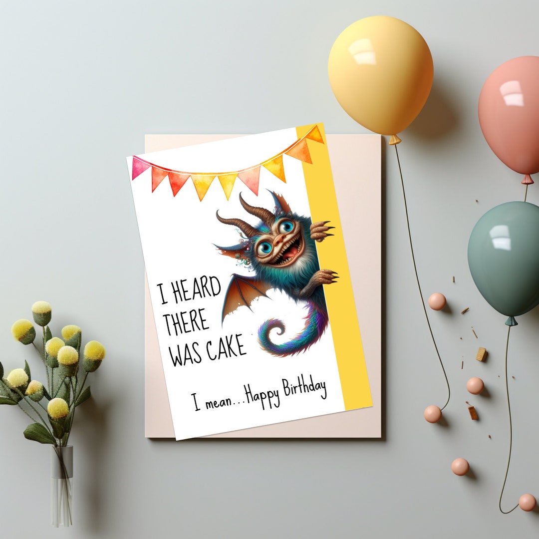 Fantasy Animal Birthday Card Printable Mystical Creature Birthday Card ...