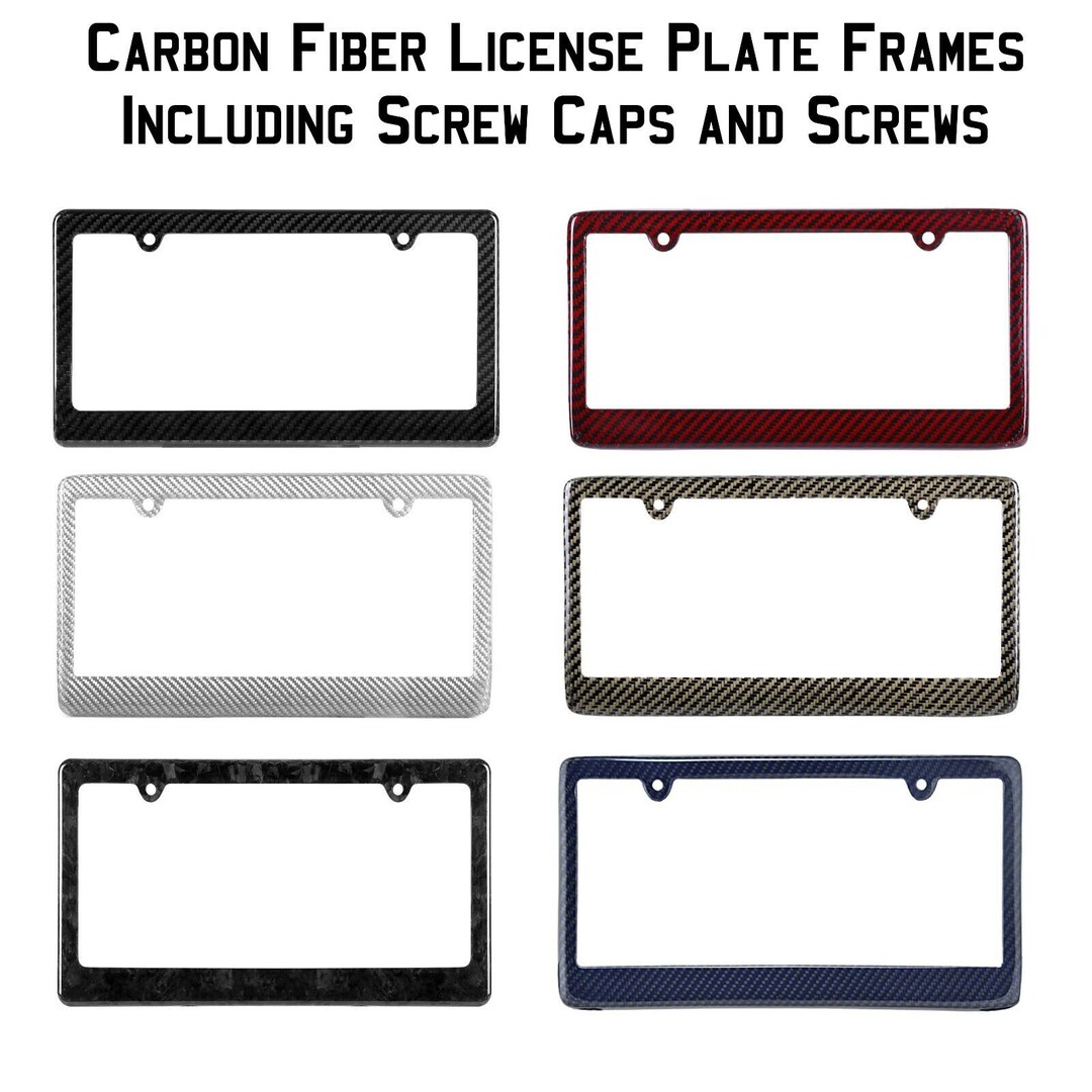 Real Carbon Fiber Thin Top License Plate Frame Including - Etsy