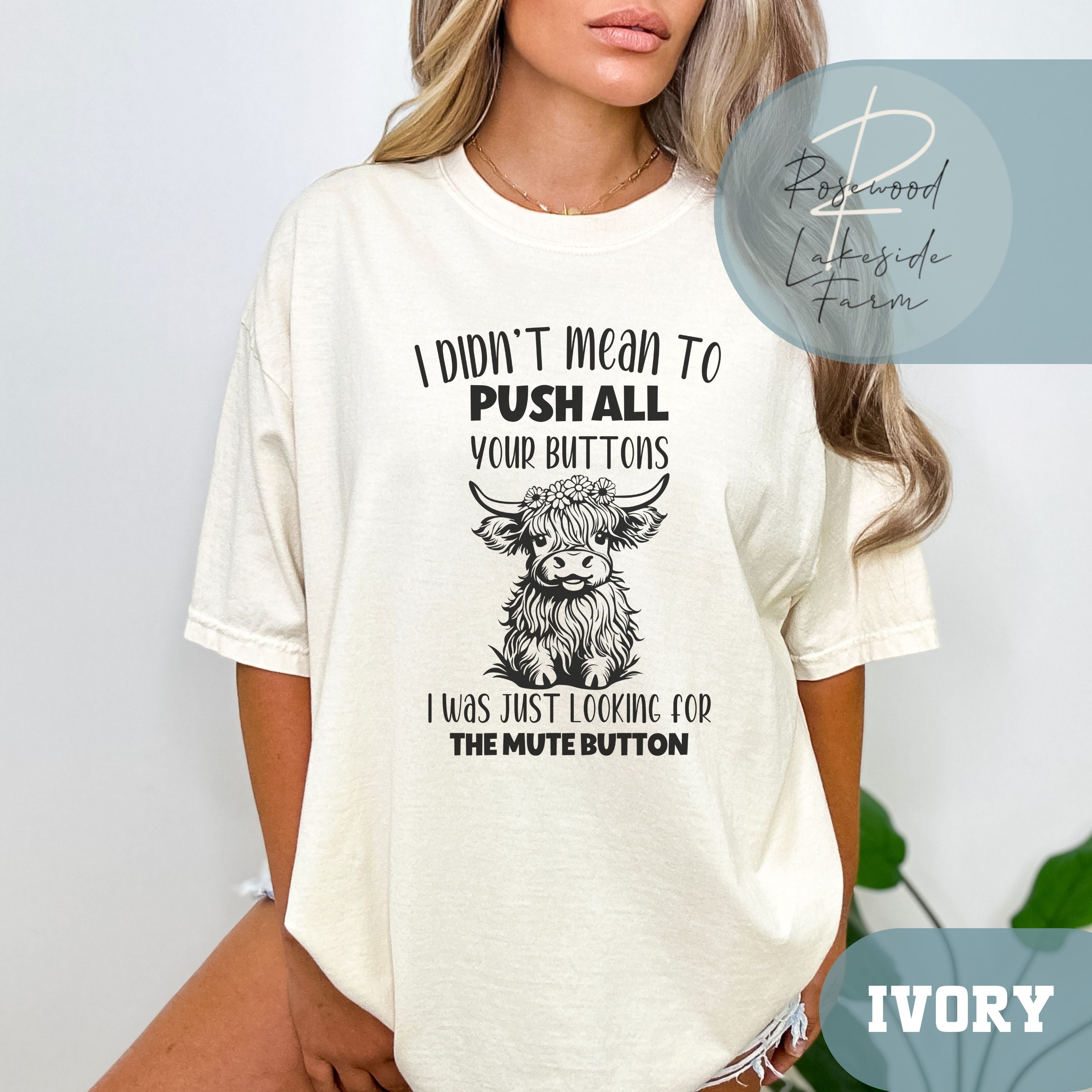 Funny Highland Cow Comfort Colors® Oversized Tshirt, Birthday Gift for ...