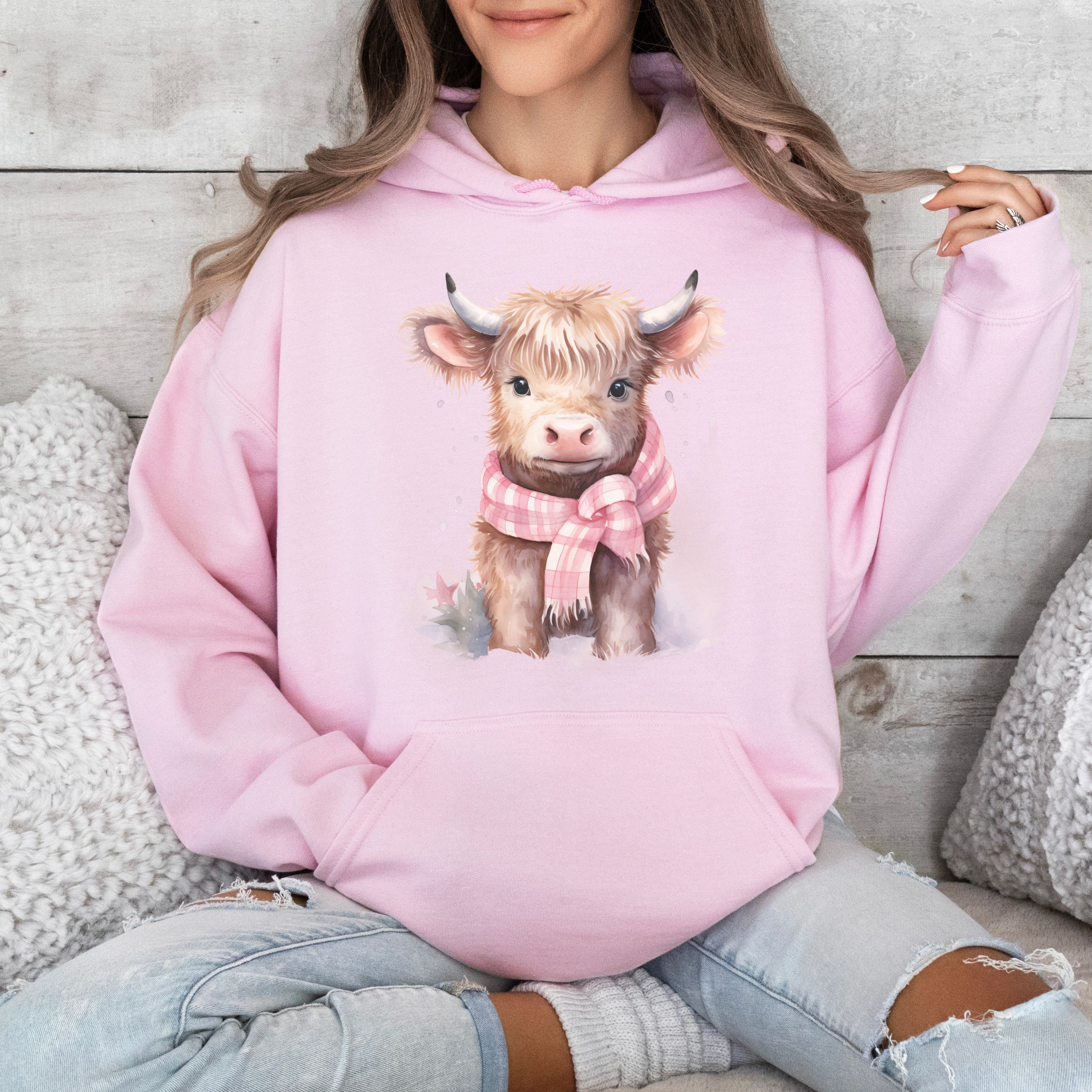 Cute Highland Cow Hoodie, Highland Cow Sweatshirt, Winter Sweater, Fall ...