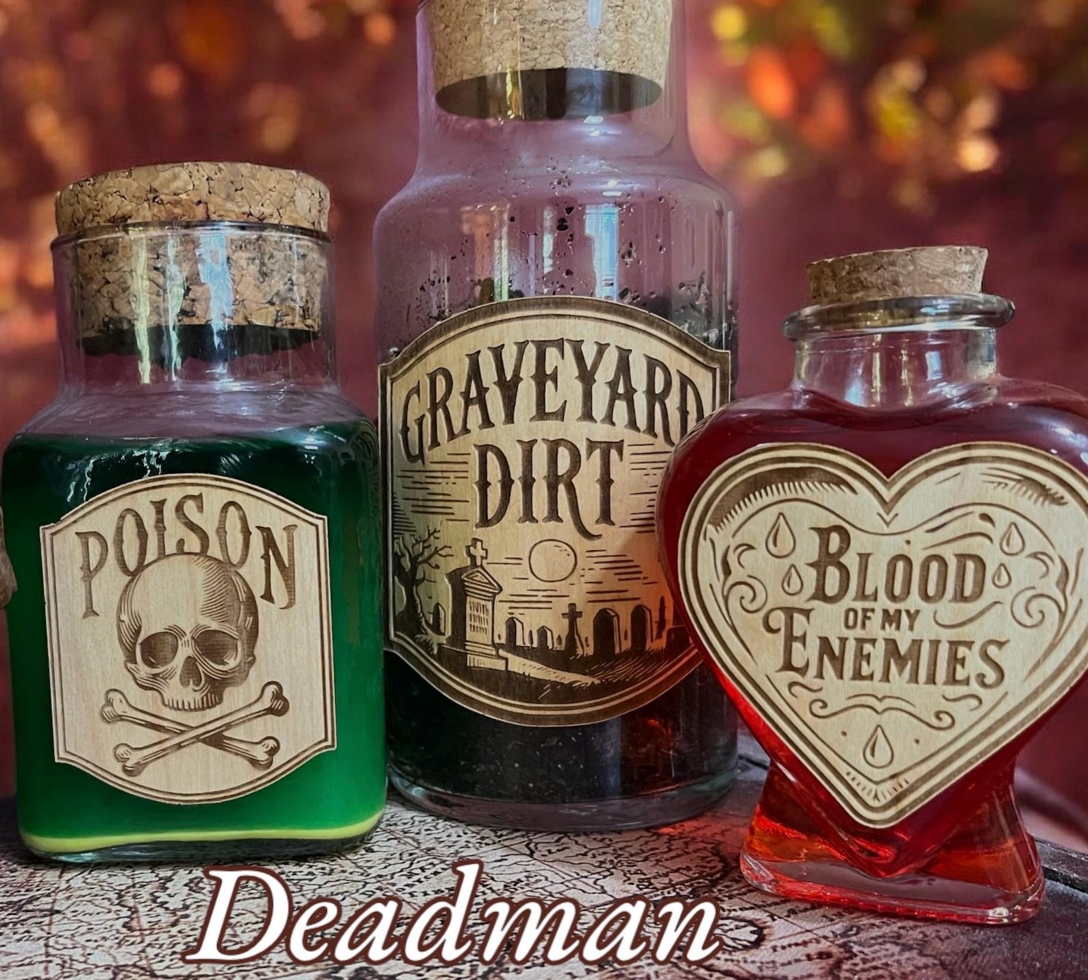 Halloween Apothecary Style Bottle Labels, Wooden Sticker, Spooky ...