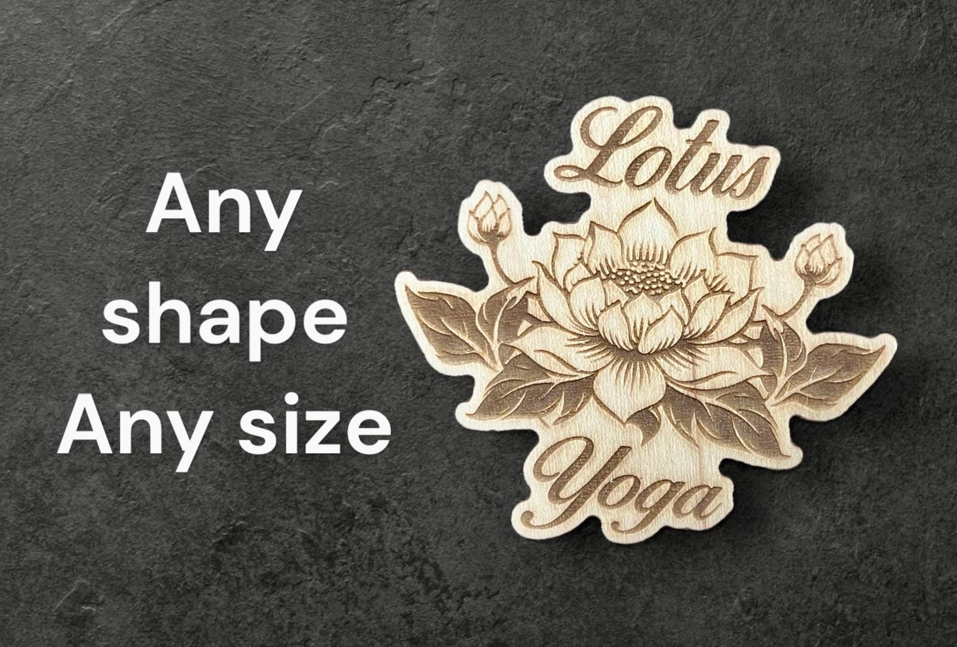 Custom Engraved Wooden Stickers - Showcase Your Designs! - Etsy