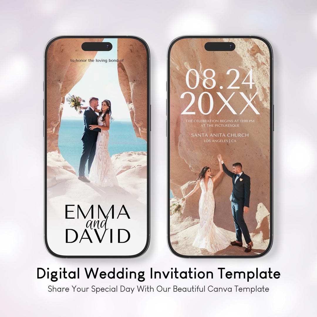 Wedding Invitation Template Canva, Wedding Video Invitation Template ...