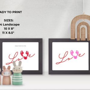 Printable Editable INSTANT DOWNLOAD Love Sign Footprint Feet Art Craft ...