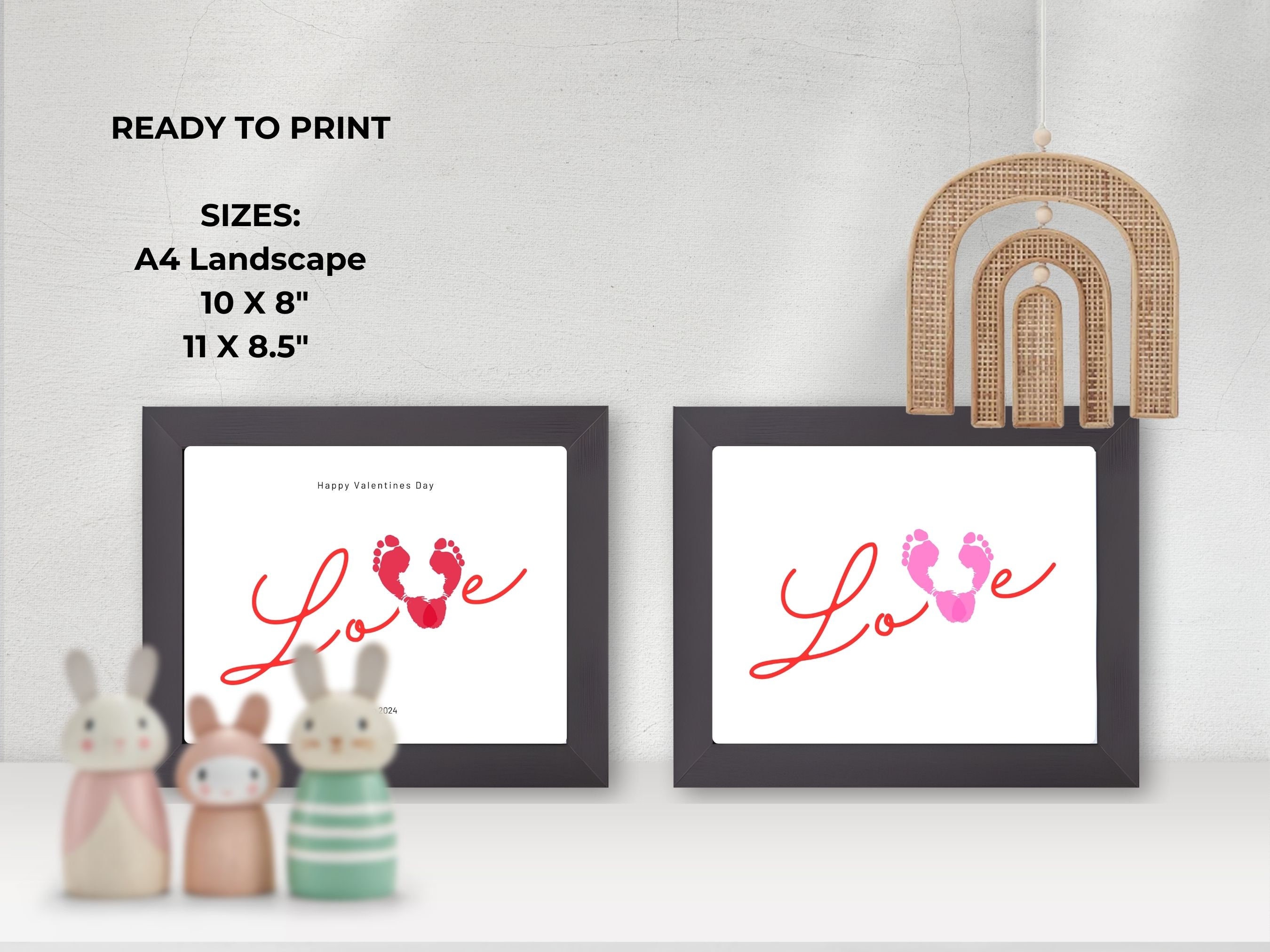 Printable Editable INSTANT DOWNLOAD Love Sign Footprint Feet Art Craft ...