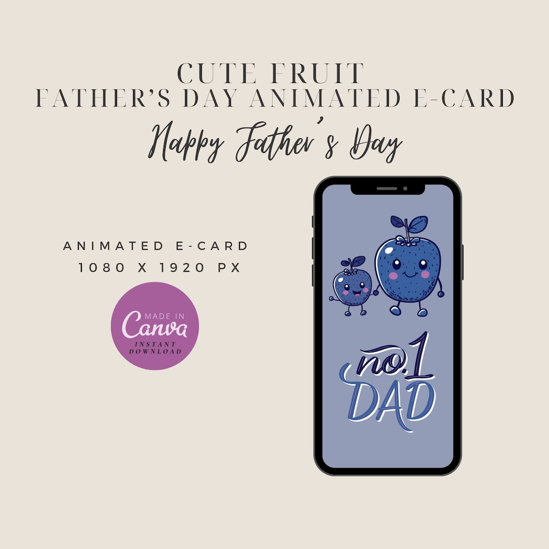 Happy Father's Day Daddy Papa INSTANT DOWNLOAD Animated Ecard Digital ...