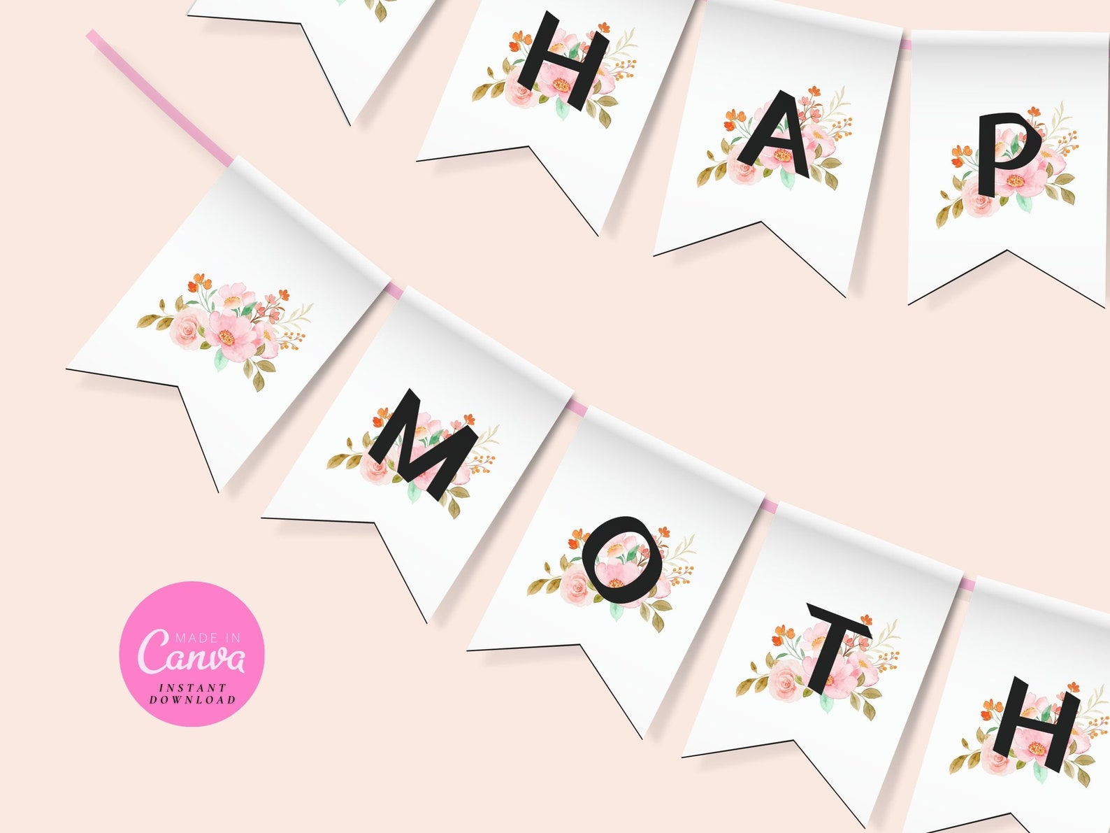 Editable INSTANT DOWNLOAD Printable Happy Mother's Day Banner Mom Mummy ...