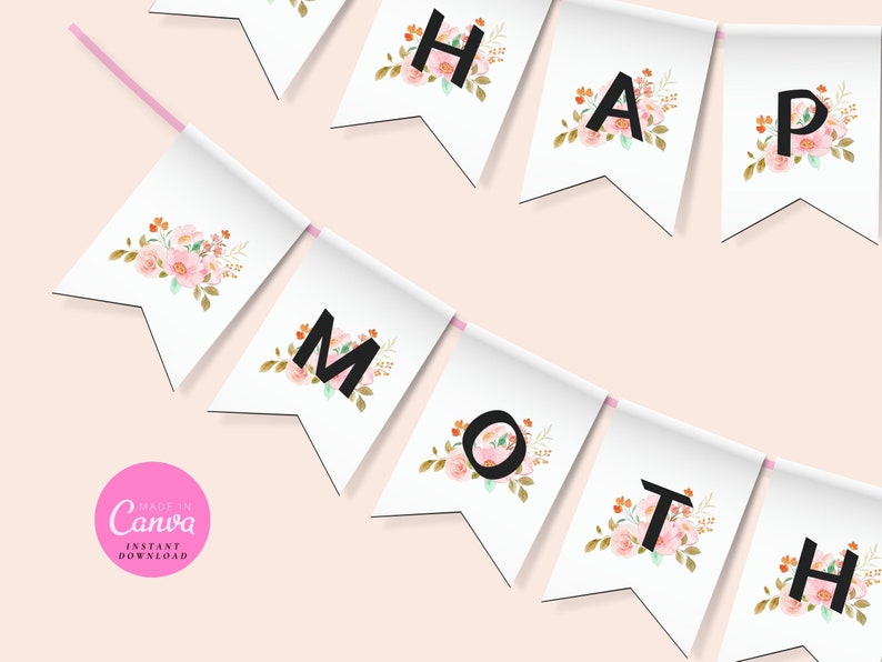 Editable INSTANT DOWNLOAD Printable Happy Mother's Day Banner Mom Mummy ...