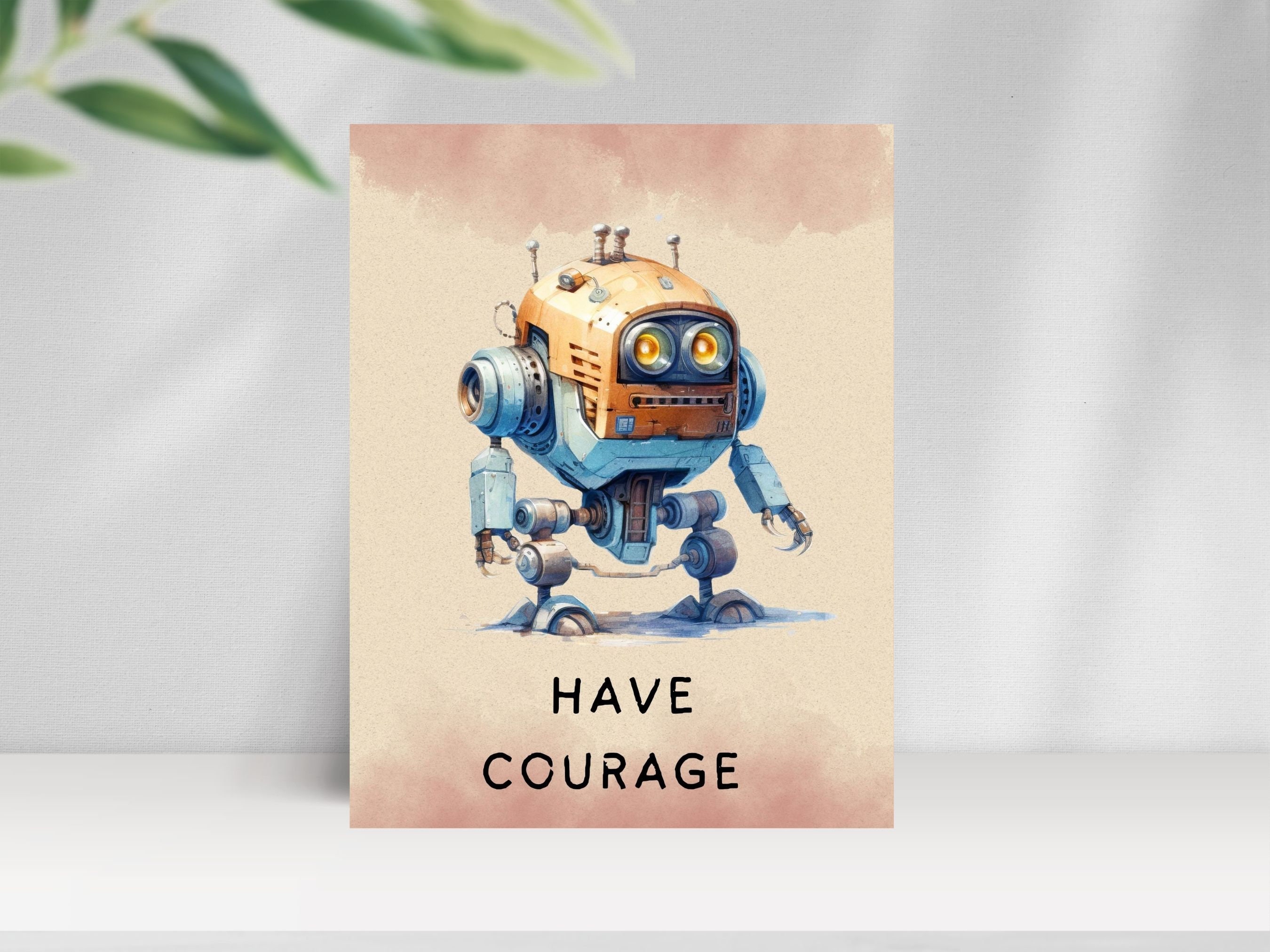 Robot Affirmation Posters for Kids: Set of 4, Motivational Wall Art ...