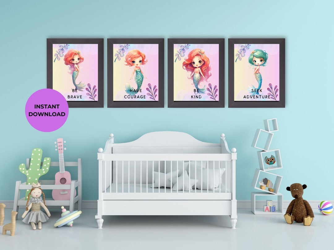 Mermaid Affirmation Posters for Kids: Set of 4 (digital Download) - Etsy