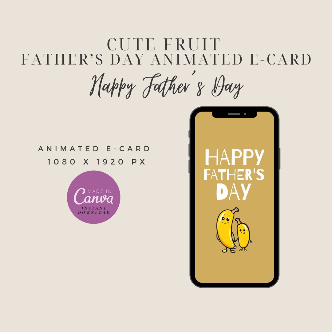 Happy Father's Day Daddy Papa INSTANT DOWNLOAD Animated Ecard Digital ...