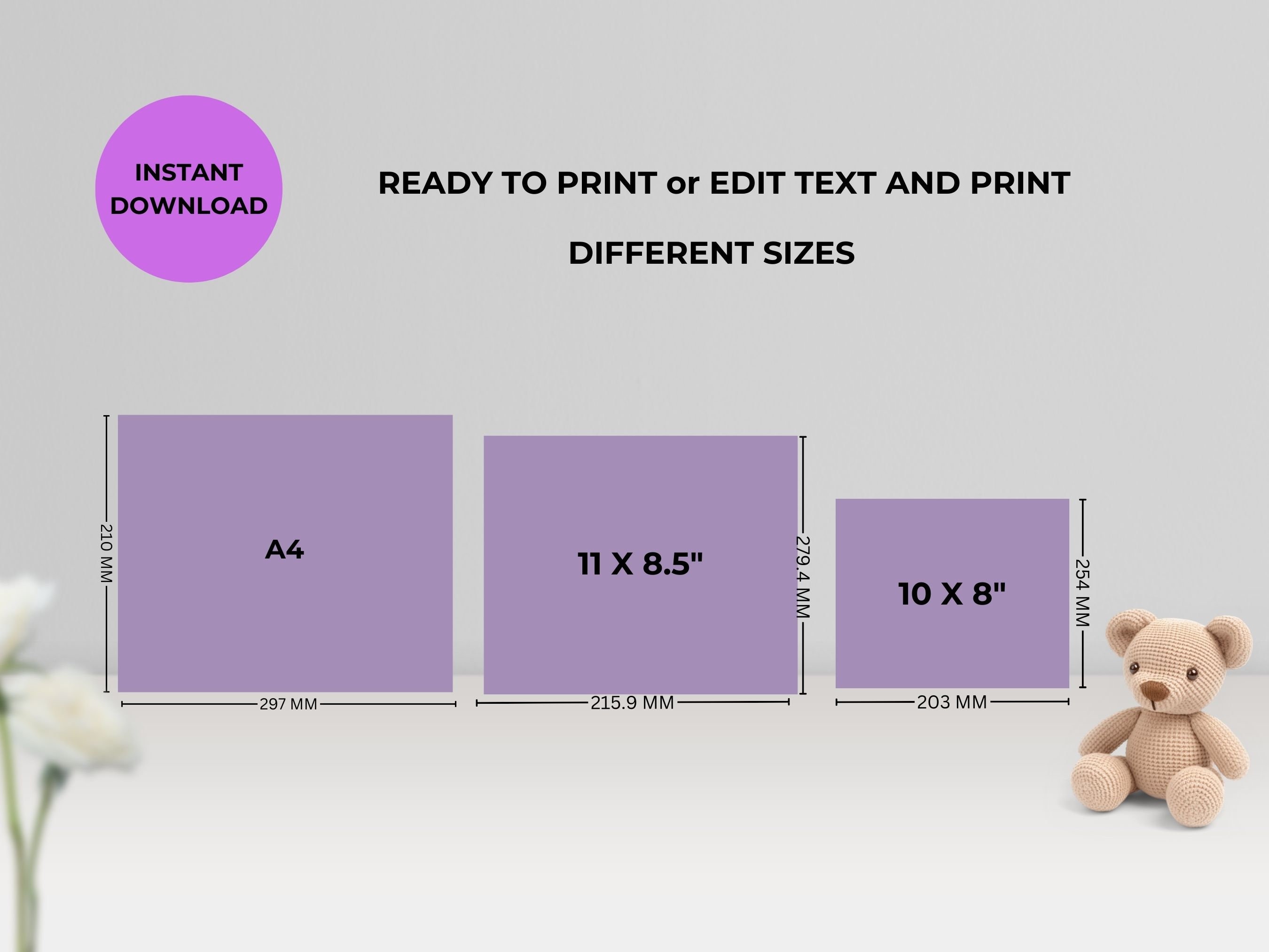 Printable Editable INSTANT DOWNLOAD Love Sign Footprint Feet Art Craft ...