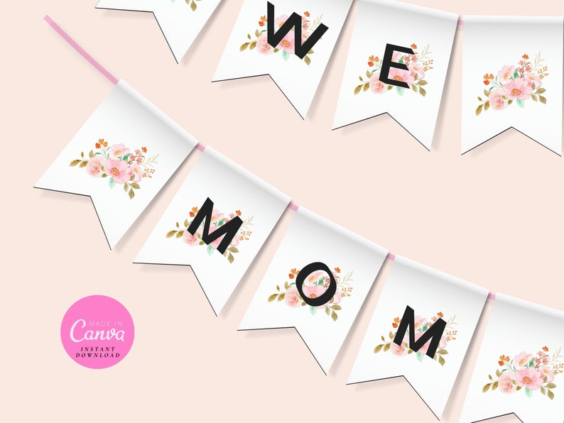 Editable INSTANT DOWNLOAD Printable Happy Mother's Day Banner Love Mom ...